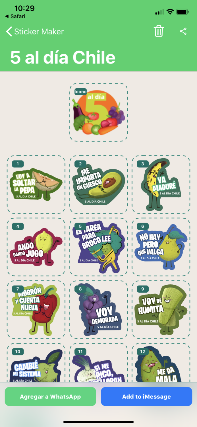 Stickers 5 al día - 5 al día
